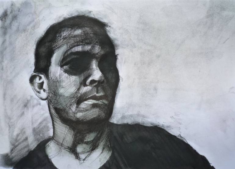 self Drawing by simon riley | Saatchi Art