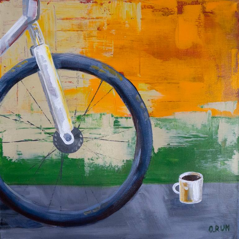 Bicycle life Painting by Olga Putilova | Saatchi Art