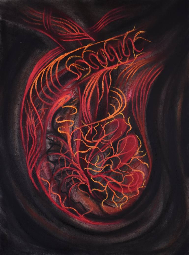 PULSATION OF HEART Drawing by Max Lineflow | Saatchi Art