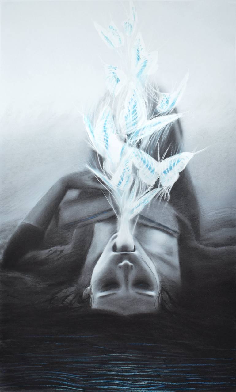 EXHALING YOUTH Drawing by Max Lineflow | Saatchi Art