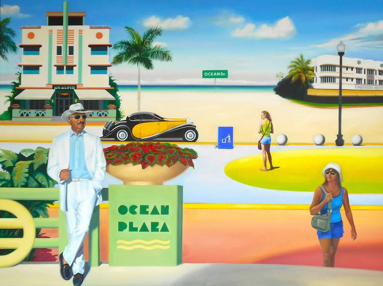 On an Early Afternoon in Miami Painting by H Haider | Saatchi Art