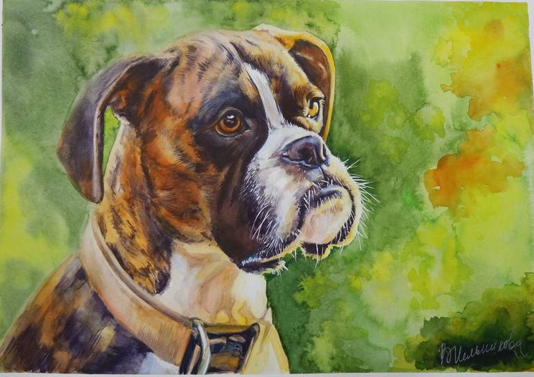 Sunny dog Painting by Victoria Melnikova | Saatchi Art