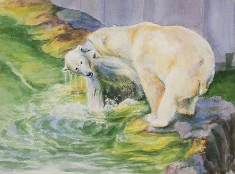 At the Vienna Zoo Painting by Victoria Melnikova | Saatchi Art