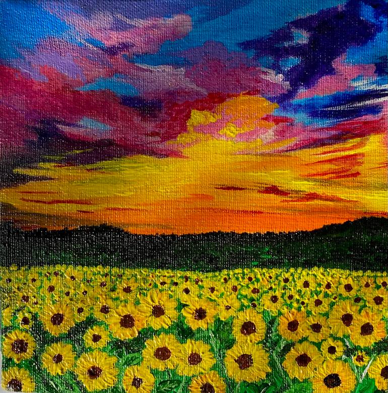 Sunflowers Painting by Zoha Waseem | Saatchi Art