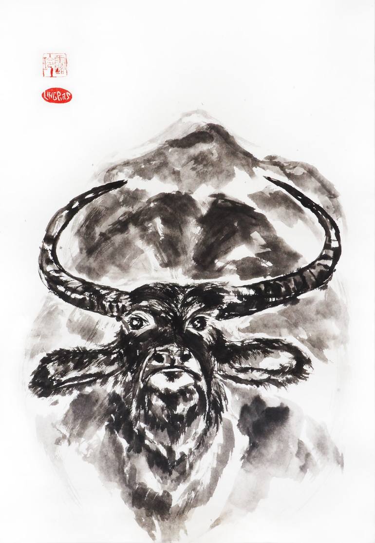 Ox-1 Painting by Ling Pitts | Saatchi Art
