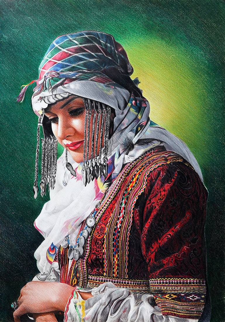 Kurdishwoman Drawing by Fereshteh Safari | Saatchi Art