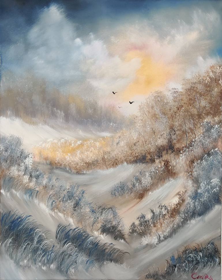 Wintry Flight Painting by John Connors | Saatchi Art