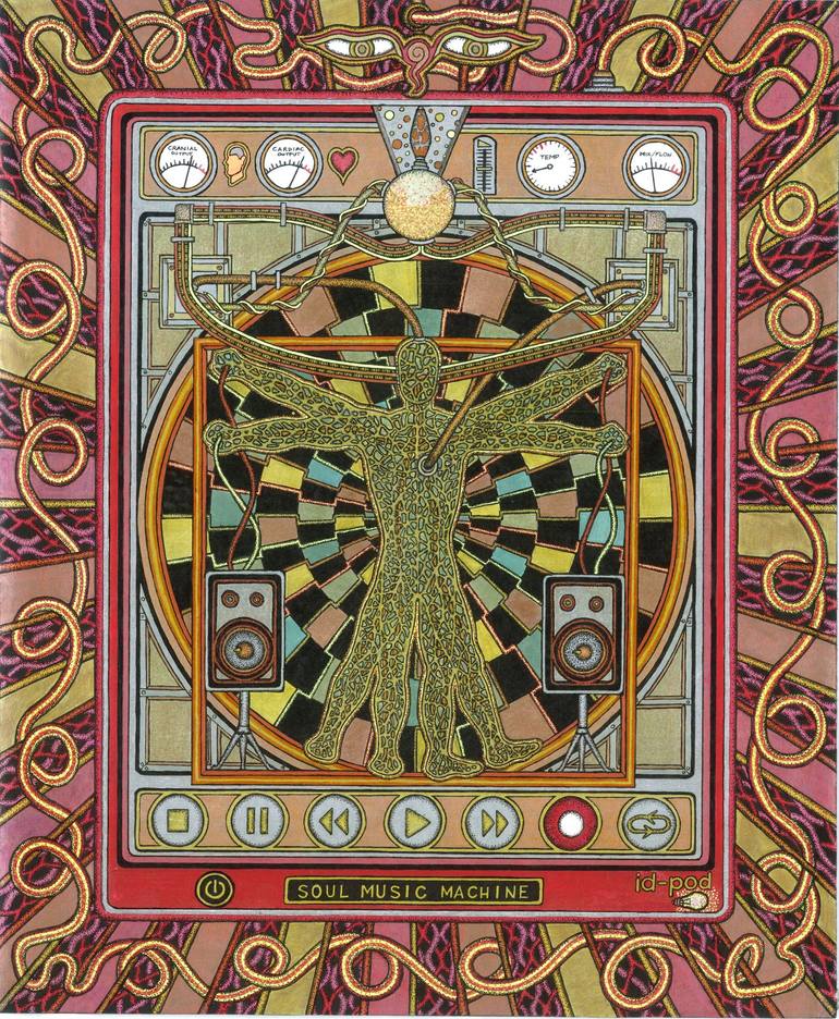 ID-POD or Soul Music Machine Drawing by Riyaz Pocketwala | Saatchi Art