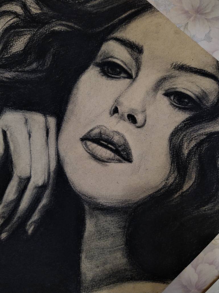Femininity. Monica Bellucci Drawing by Julia Lihina | Saatchi Art