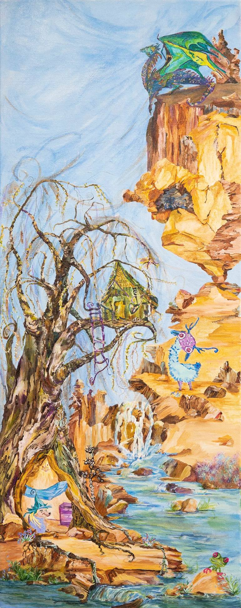 Enchanted Willow Painting by Eva Hunter | Saatchi Art