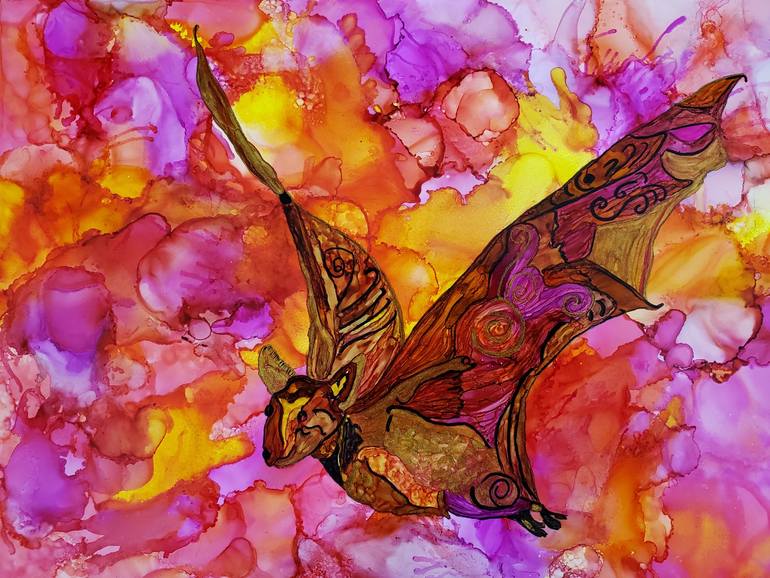 Sunset Flight Painting by Eva Hunter | Saatchi Art