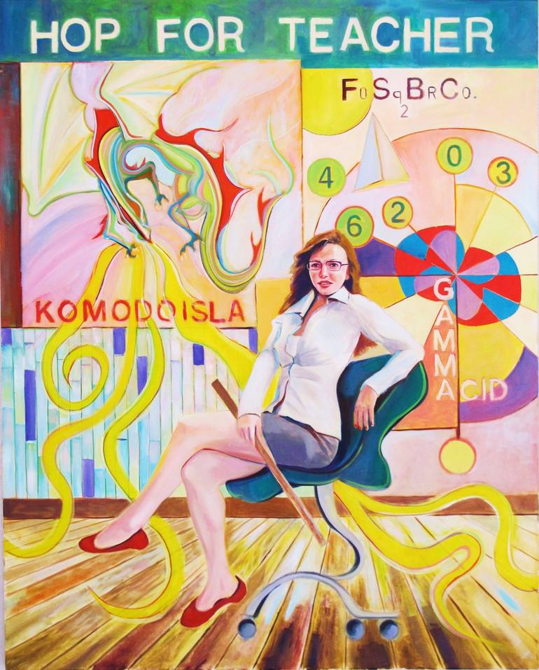 Hop For Teacher Painting by Bryan Moore | Saatchi Art