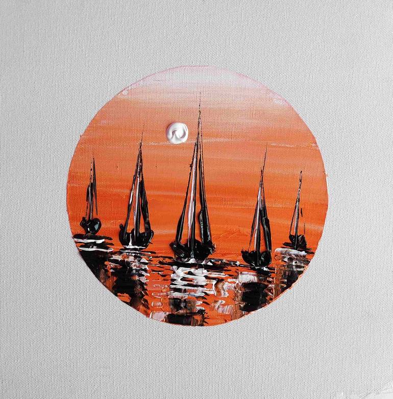 Sailboats 03 Painting by Aman Kumar | Saatchi Art