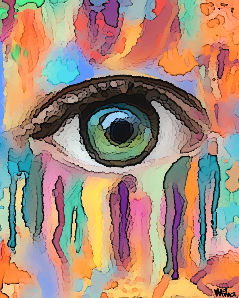 One look can say it all mama art Mixed Media by Maria Mata | Saatchi Art