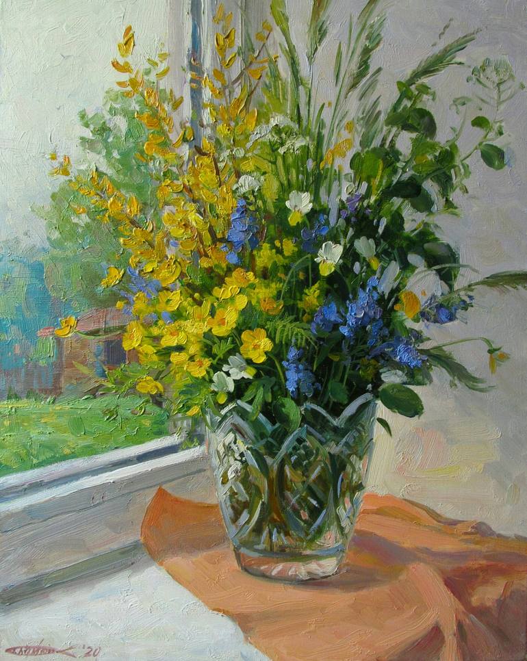 Wildflowers Painting by Oleg Boyko | Saatchi Art