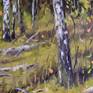 Birch grove Painting by Ruslan Kiprych | Saatchi Art