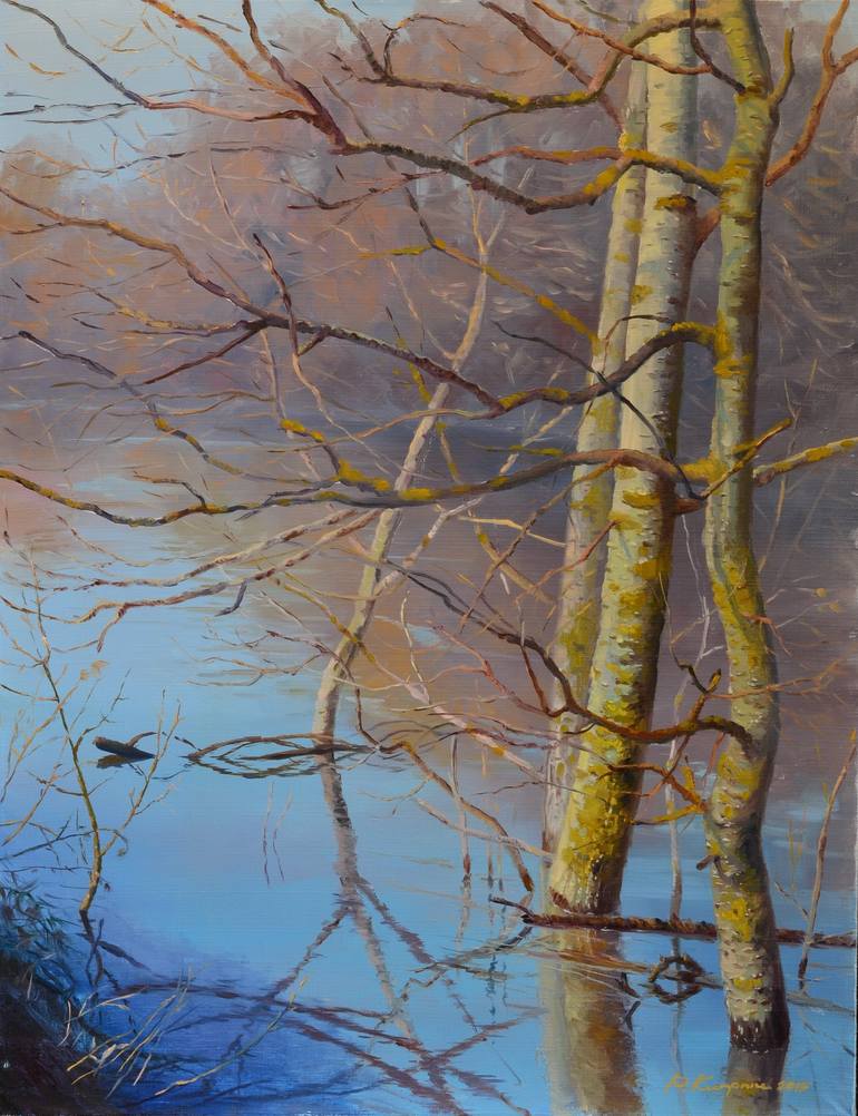 Spring flood Painting by Ruslan Kiprich | Saatchi Art