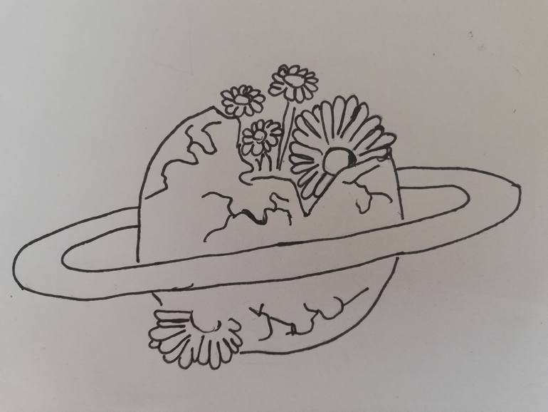 Saturno Drawing by Elisa Negri | Saatchi Art