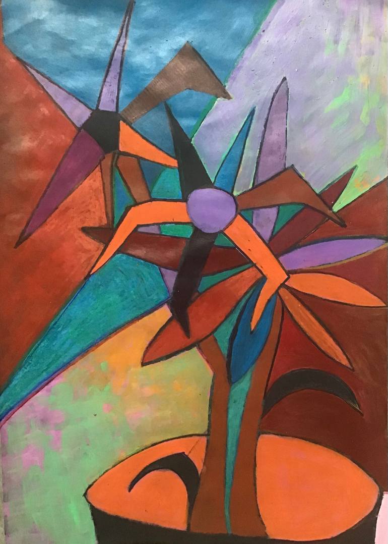 Orange Flash Painting by Becky Pascoe | Saatchi Art