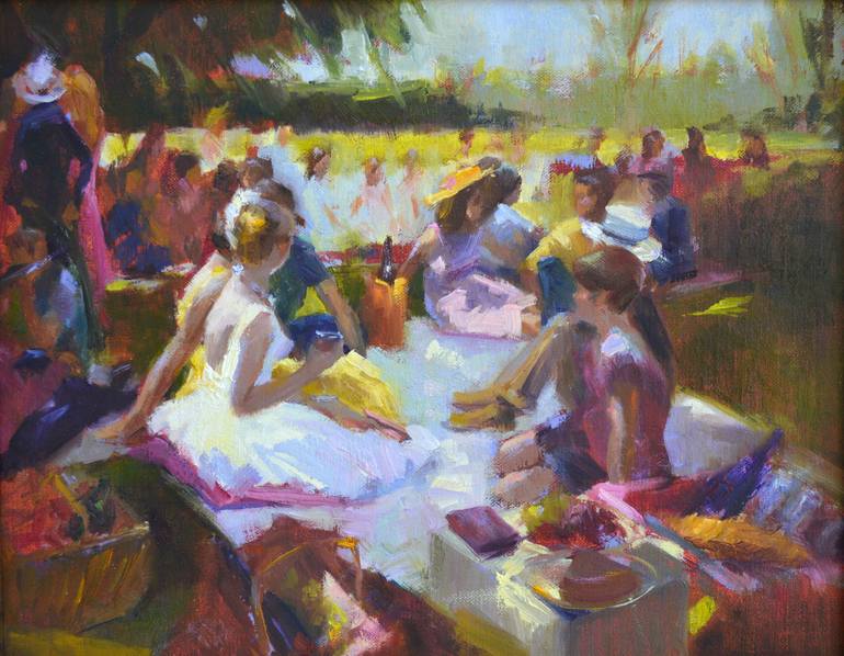 Hampers And Champers Painting by Johanna Spinks | Saatchi Art