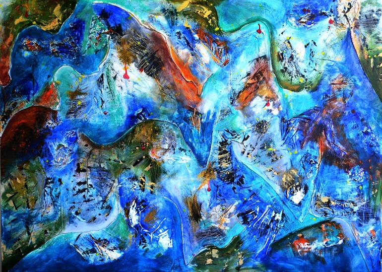 Slowly dancing in a burning world Painting by Alejandra Abad | Saatchi Art