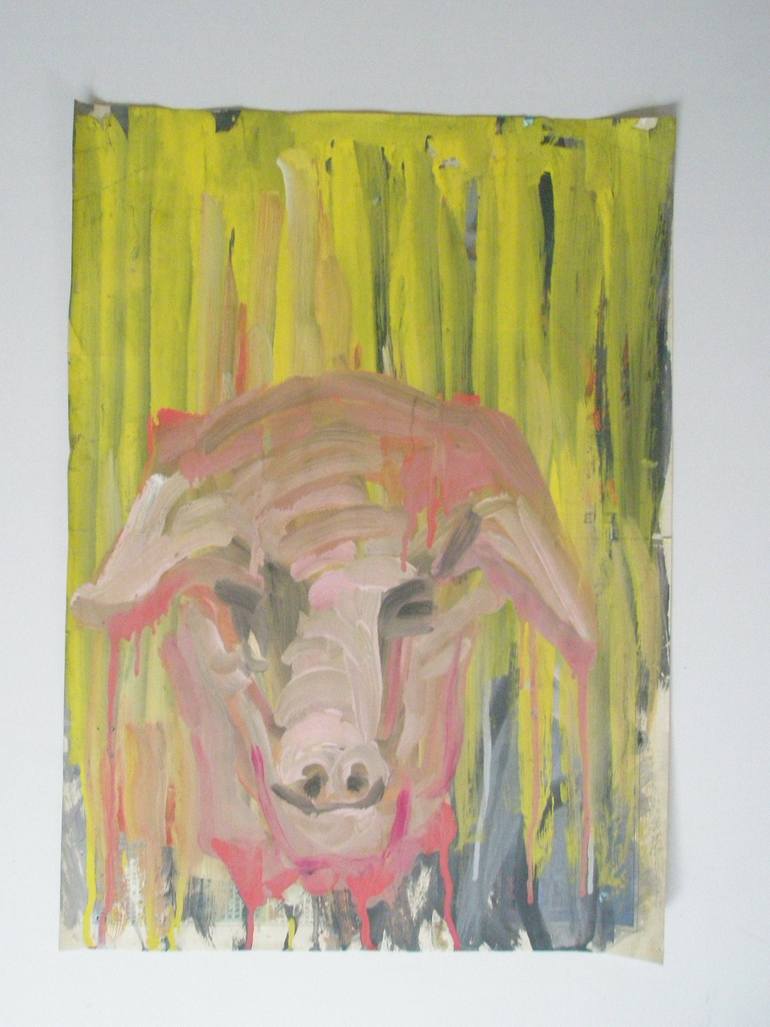 lovely pig Painting by Jingchen Ni | Saatchi Art