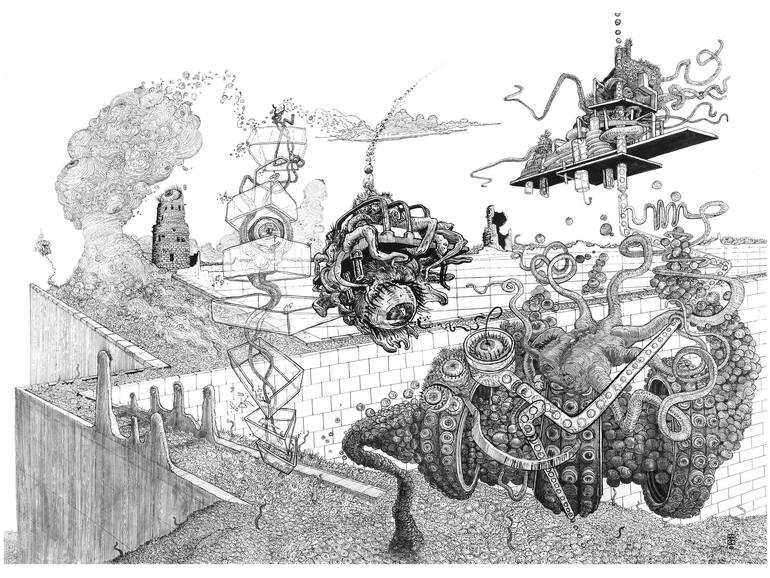 ASSIMILATORY PILGRIMAGE Drawing by Ian Cinco | Saatchi Art