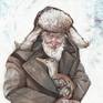Old Man With His Goose Painting by Daria Maier | Saatchi Art