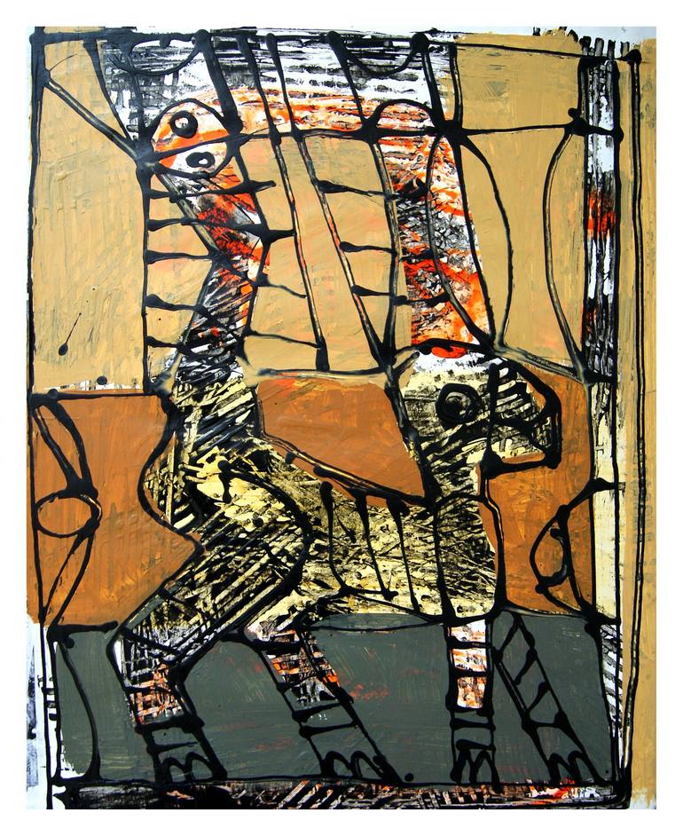 crested animal Painting by Mathias Wunderlich | Saatchi Art