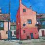 old town in Vatra Dornei Painting by david croitor | Saatchi Art