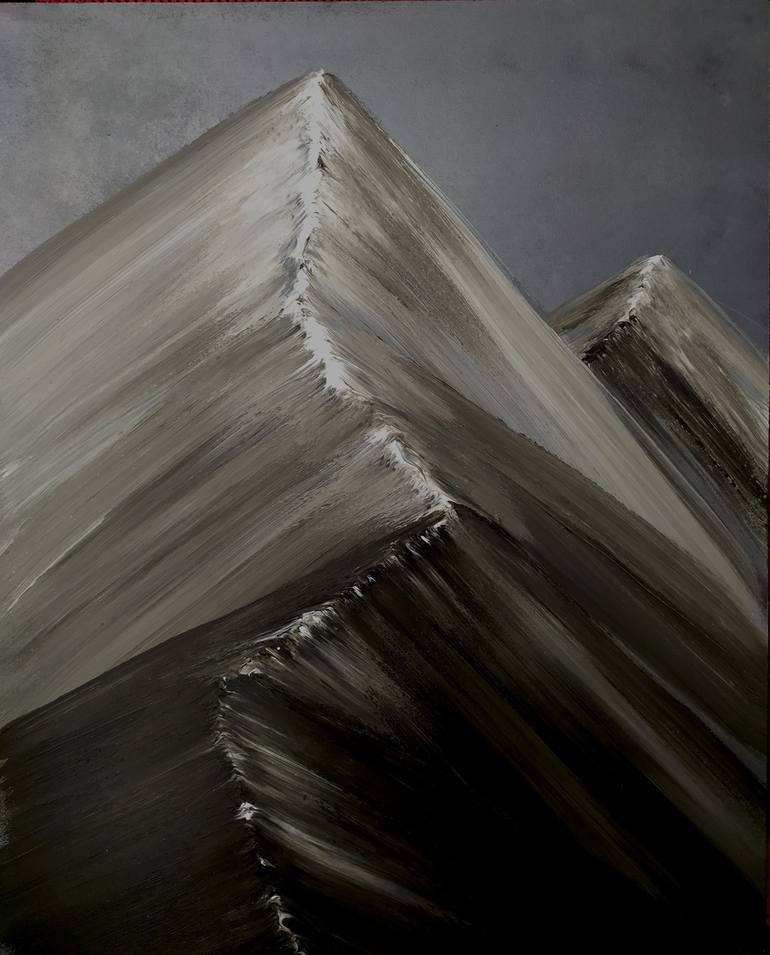 Grey mountain Painting by Ala Artist | Saatchi Art