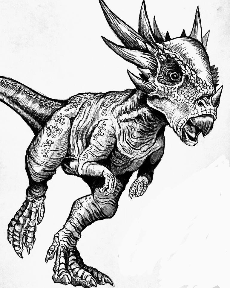 Jurassic Drawing by Jesse-M Johnson | Saatchi Art