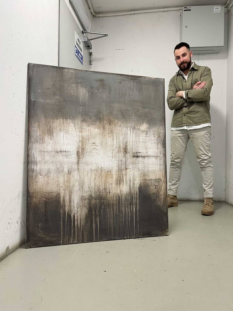 G R E Y. W H I T E. E A R T H. Painting by Michal Wrobel | Saatchi Art