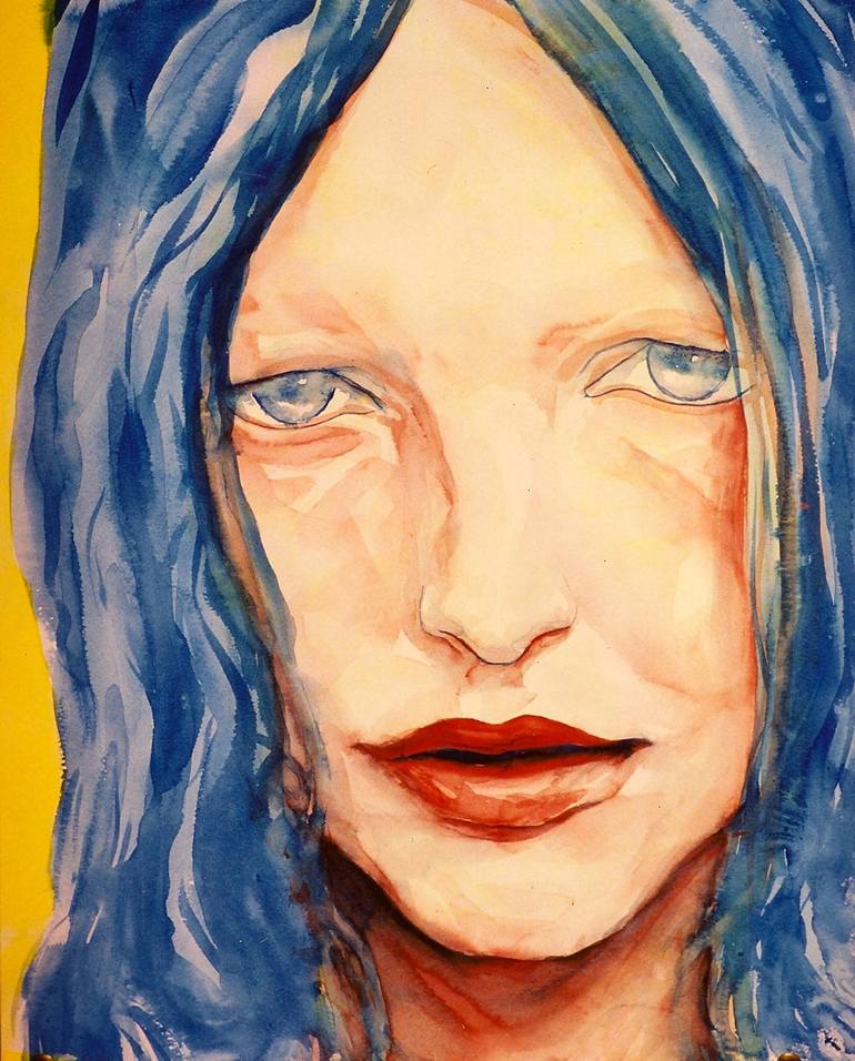 Blue Hair Painting by Paul Lewey | Saatchi Art