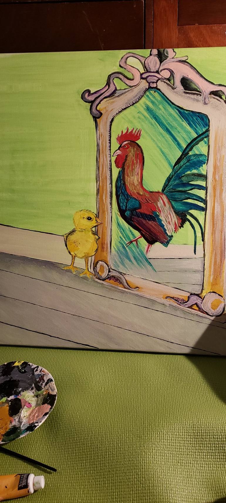 Valiant Rooster within Painting by Jason Valdivia | Saatchi Art