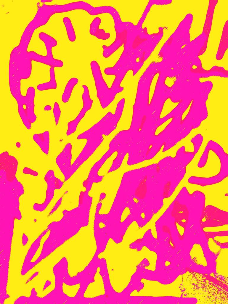 Pink & Yellow Abstract Painting by Flutura Boci | Saatchi Art