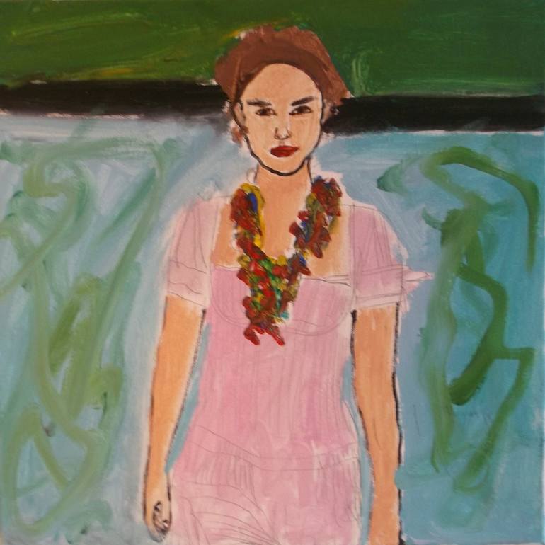 Natalie in the Lake Painting by Miro Di Cibula | Saatchi Art