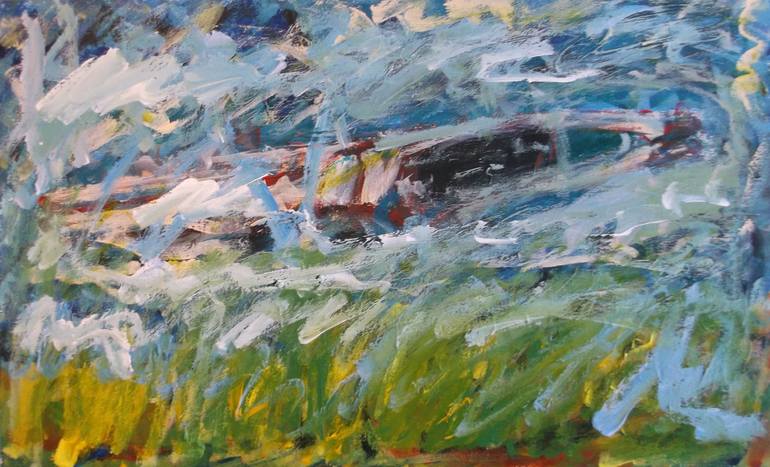 Big Swimming Painting by Miro Di Cibula | Saatchi Art
