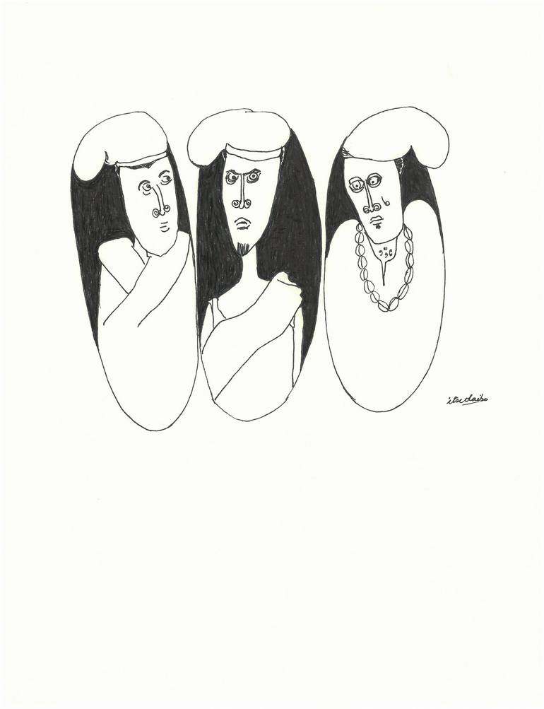 African Chiefs Drawing by Itse Daibo | Saatchi Art