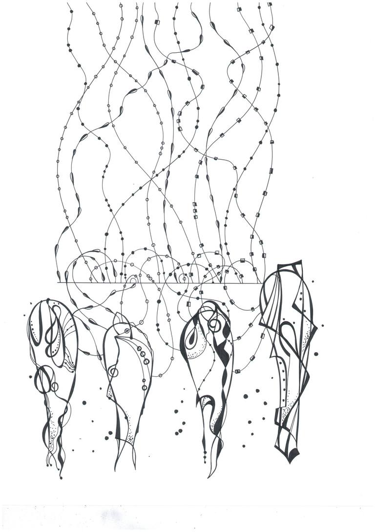 The Quartet Drawing by Marta Geras | Saatchi Art