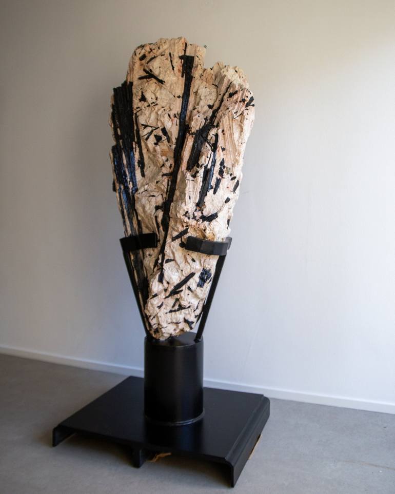 Natural Fine Art - Black Tourmaline matrix on Feldspar Sculpture by ...