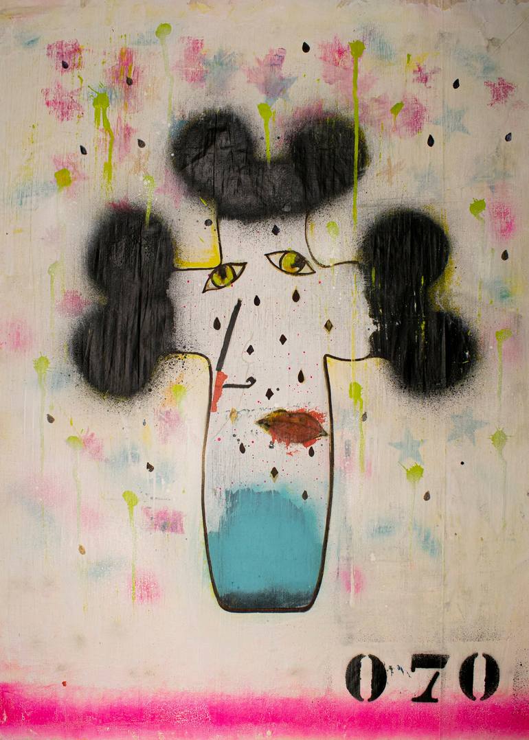 #70 Totem trash Painting by The Pochoclera | Saatchi Art