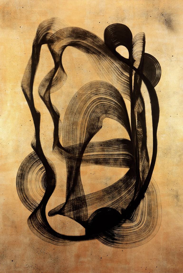 Flowing in Gold Painting by Alan Toledano | Saatchi Art