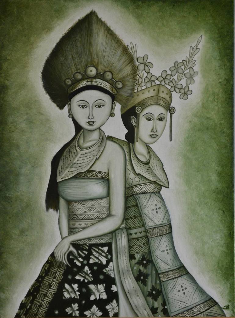 Java Woman Painting by Mukulika Saha | Saatchi Art