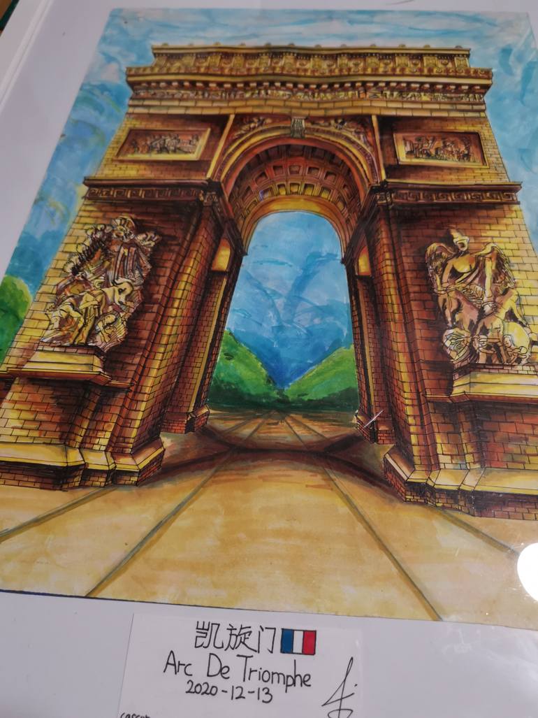 Arc de Triomphe Drawing by Casson Tang | Saatchi Art