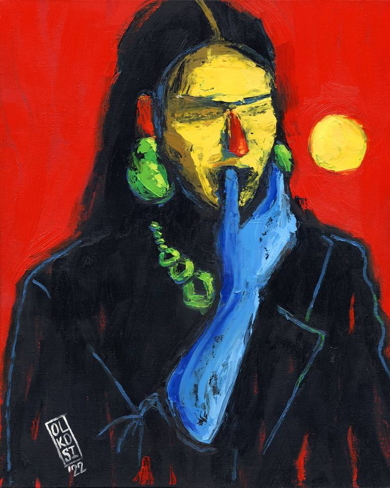 Thinking - Abstract Faceless Woman Portrait Painting by Olga Kovalenko ...