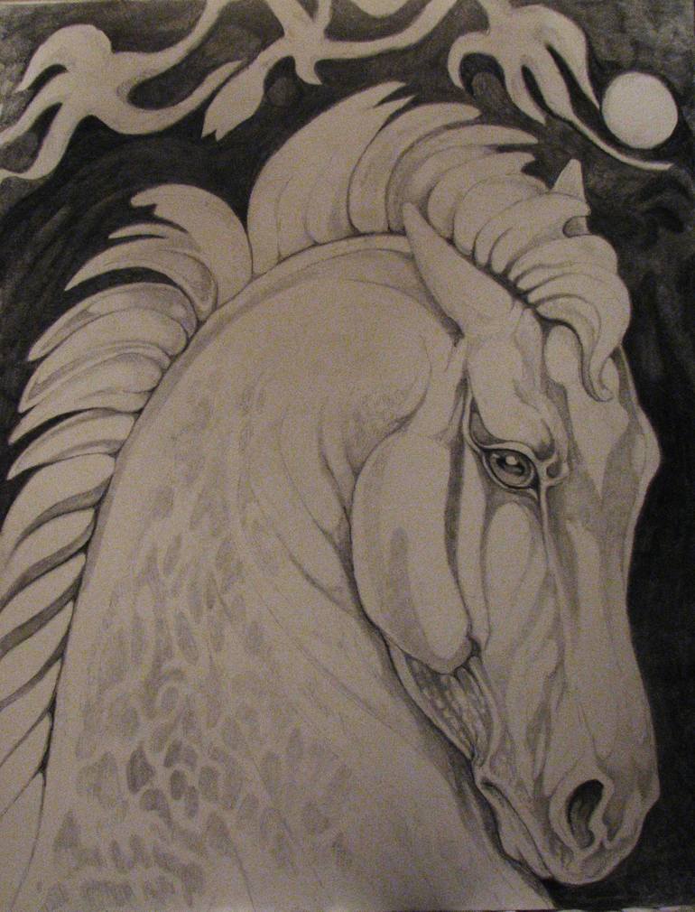 Areion Drawing by Deborah Fruehling | Saatchi Art