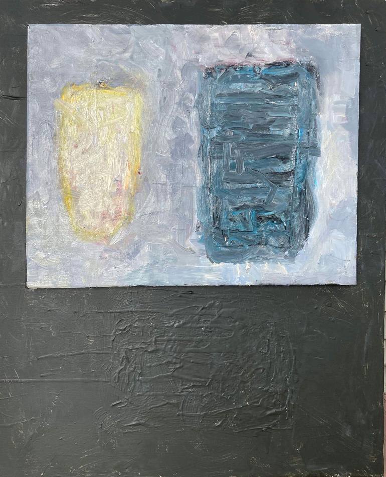 Superimposition of Two Forms - Contemporary Abstract Painting Painting ...