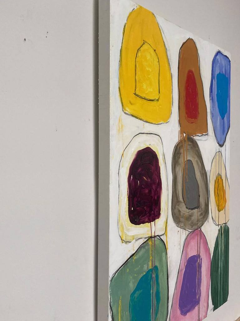 Large Gridish #25 - Contemporary Multimedia Abstract Painting Painting ...