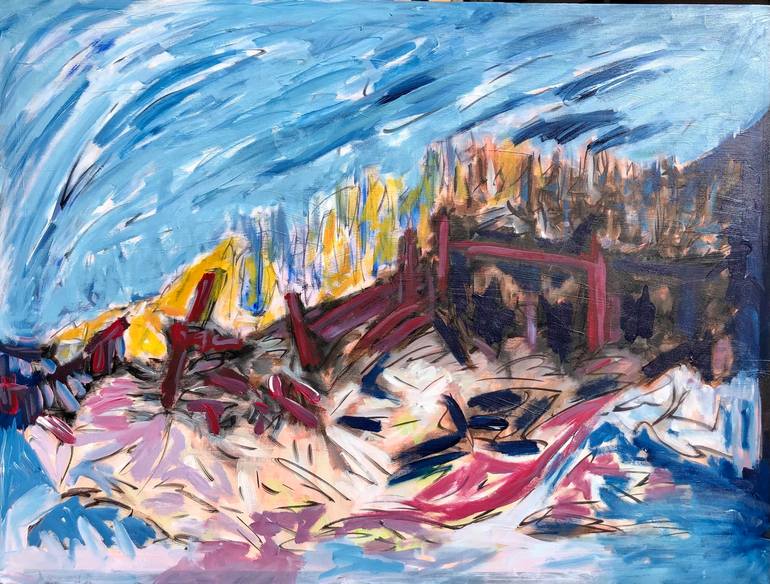 Broken Fences Mend Painting by Joe Rich | Saatchi Art